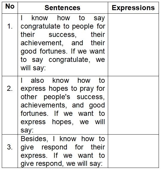 Complete the statements in the box.