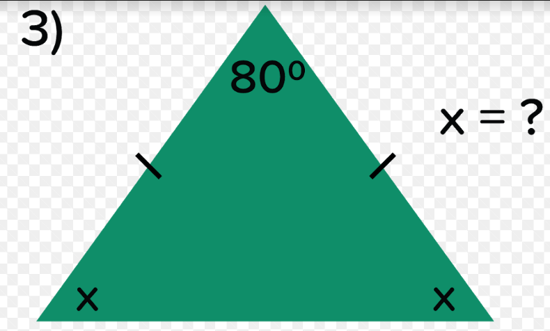 Jumlah sudut dalam segitiga = 18 0 ∘ x Jumlah sudut dalam segitiga = 18 0 ∘ x