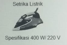 Sebuah setrika seperti gambar berikut! Jika ...