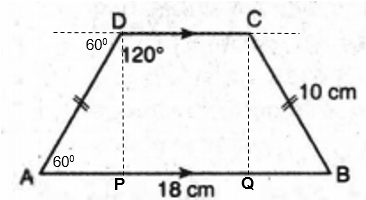 Perhatikan trapesium sama kaki ABCD . Panjan...
