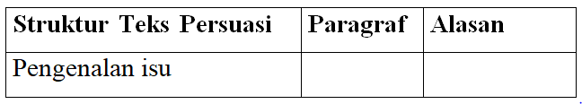 Tentukan Struktur teks persuasi tersebut!